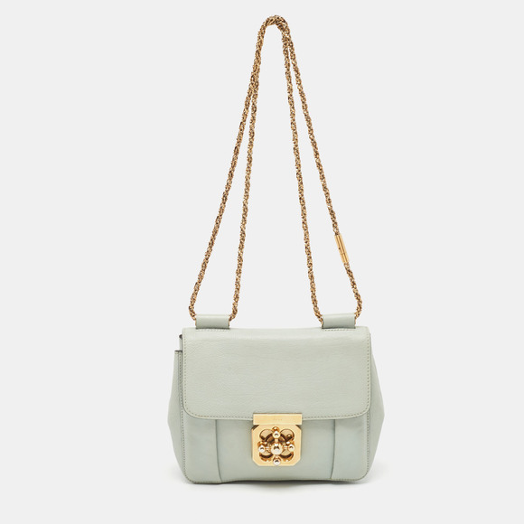 Chloe | Bags | Chloe Mint Green Leather Small Elsie Shoulder Bag | Poshmark